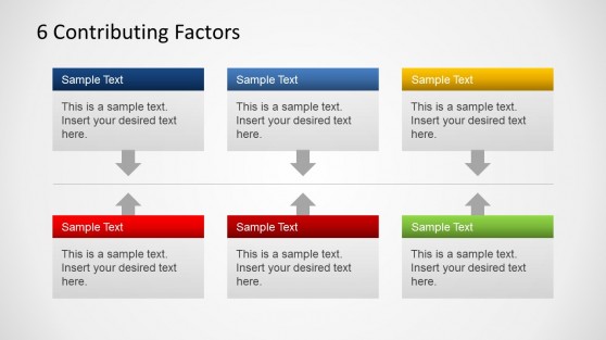 6 Contributing Factors Diagram Template For Powerpoint Slidemodel