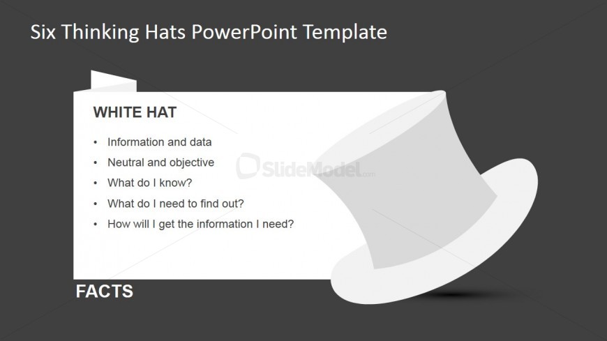 White Thinking Hat for PowerPoint - SlideModel White Thinking Hat for PowerPoint - SlideModel