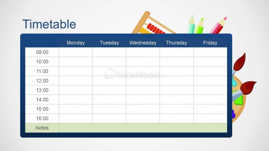 School Editable Timetable PowerPoint Template SlideModel
