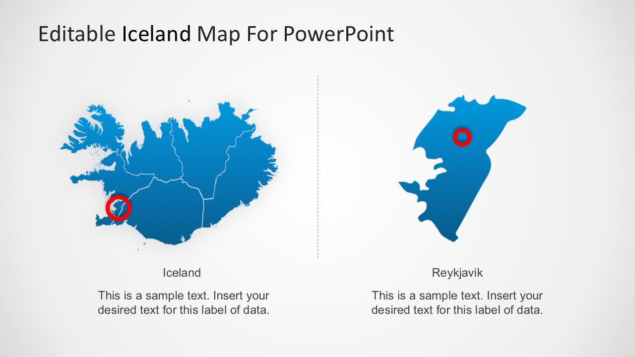 Editable Iceland Map For PowerPoint
