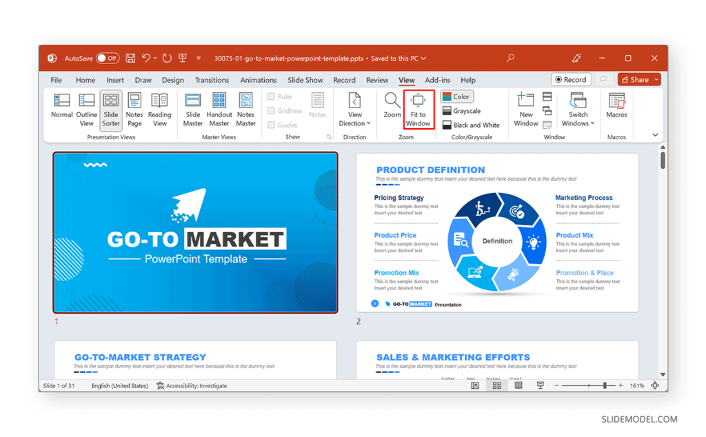 How To Switch To Slide Sorter View In PowerPoint