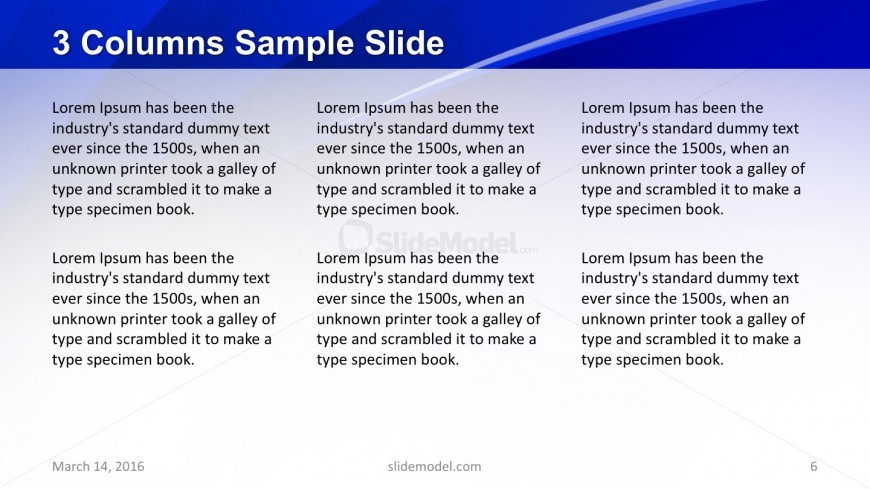 3 Columns PowerPoint Profile - SlideModel