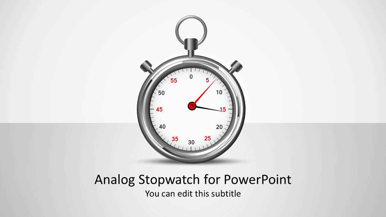 Analog Stopwatch Shapes For PowerPoint SlideModel
