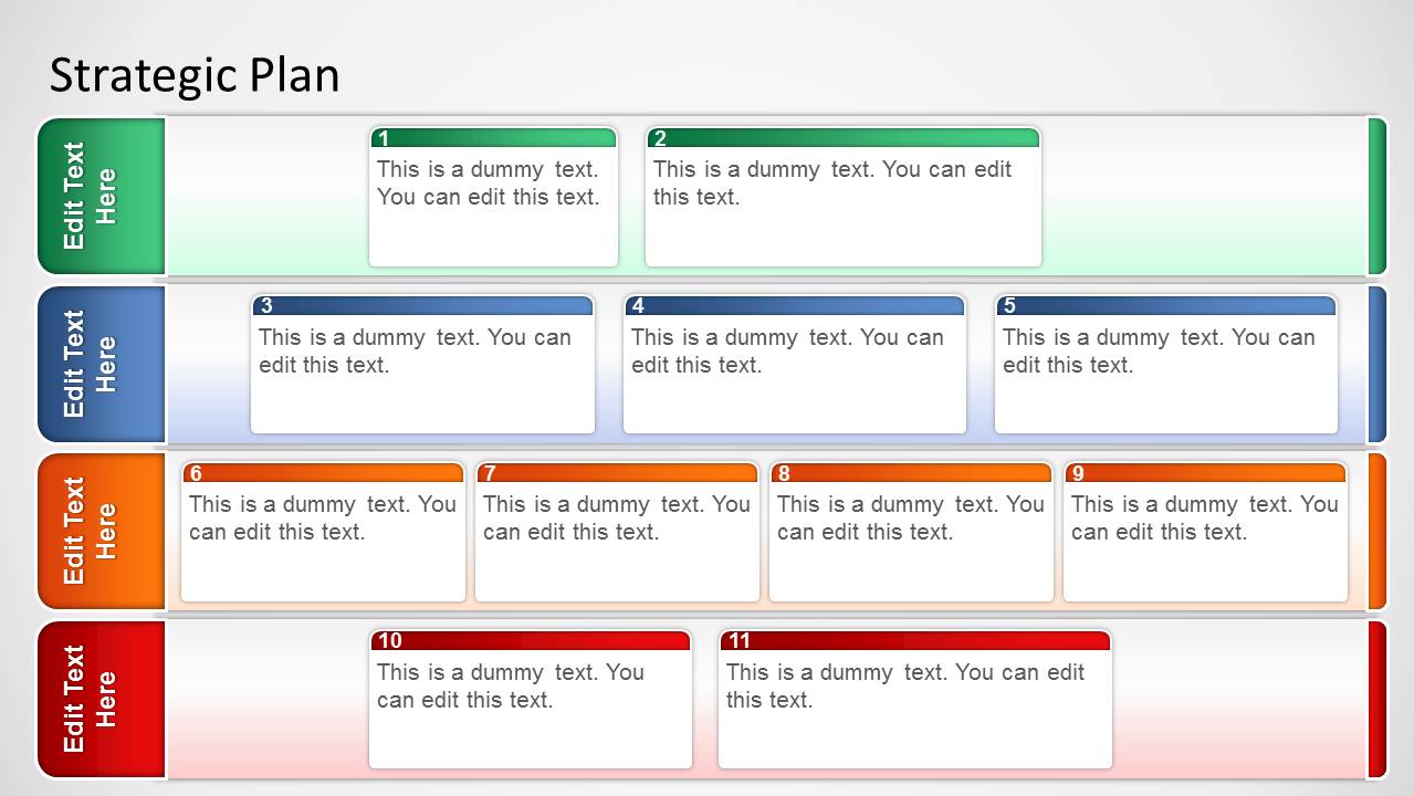 Four Stages Strategic Plan Board For PowerPoint SlideModel