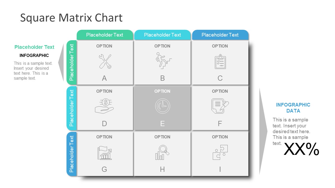 9 Cells Square Matrix PowerPoint Infographic - SlideModel