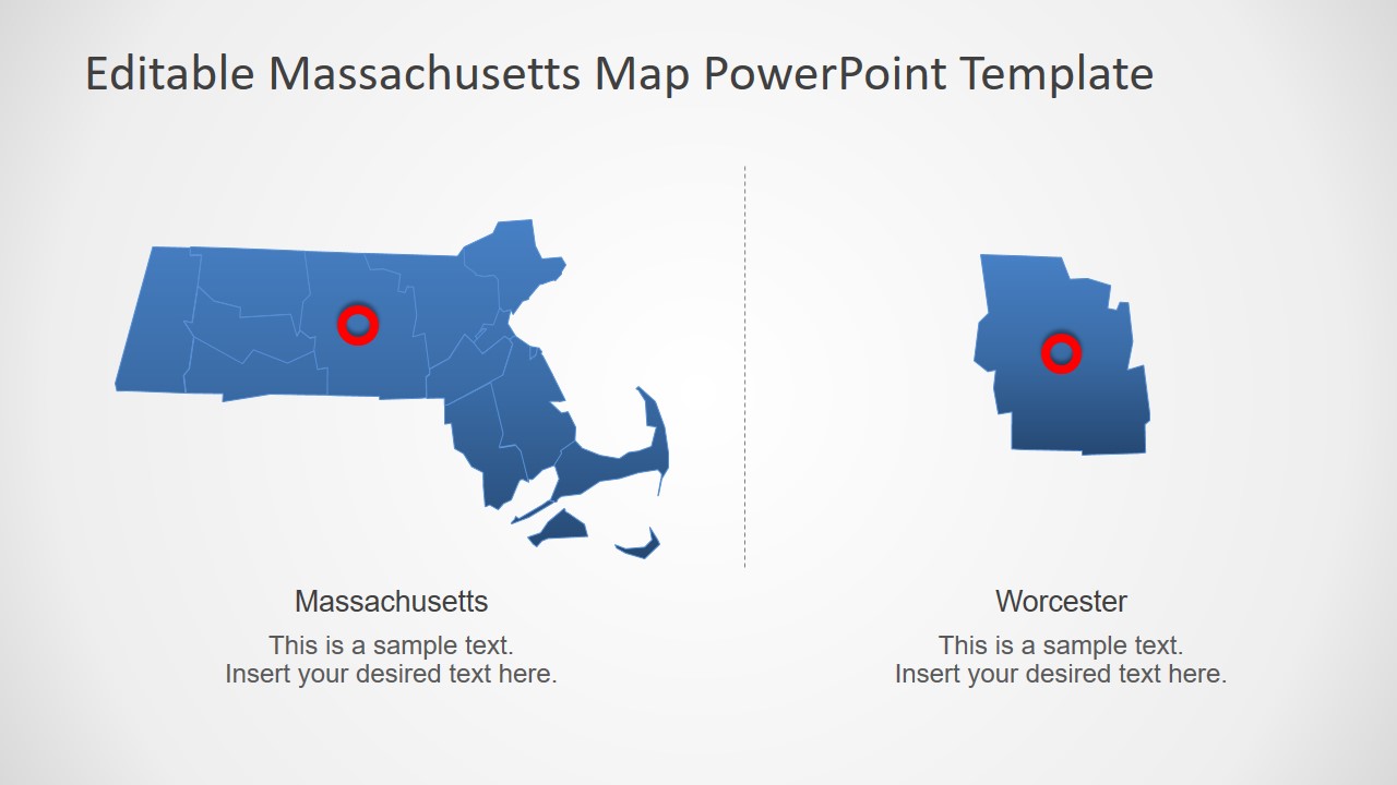 Massachusetts State PowerPoint Map - SlideModel