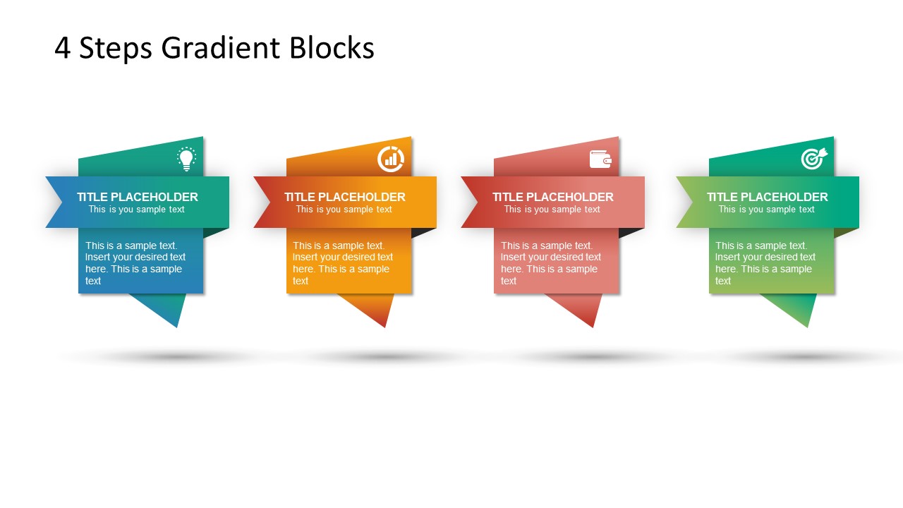4 Steps Gradient Blocks PowerPoint Template - SlideModel 4 Steps Gradient Blocks PowerPoint Template - SlideModel