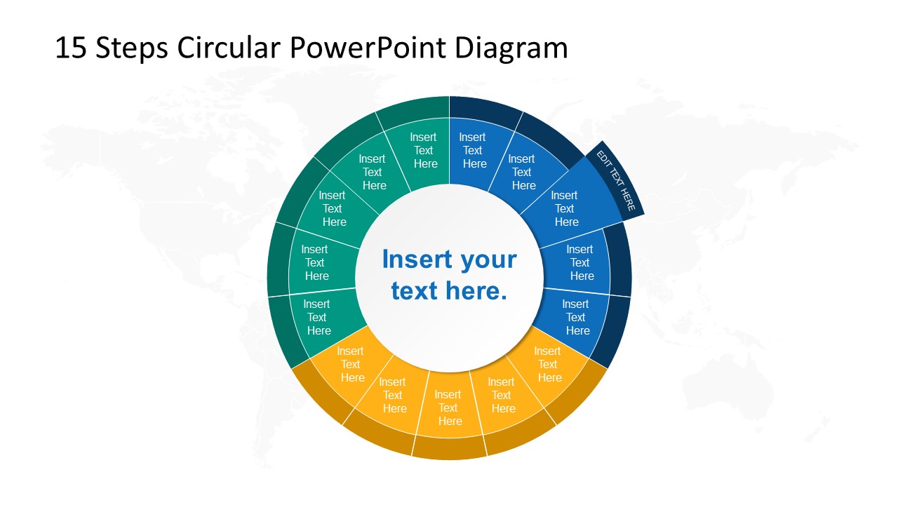 15 Steps Circular Cycle 3 Segment PPT - SlideModel