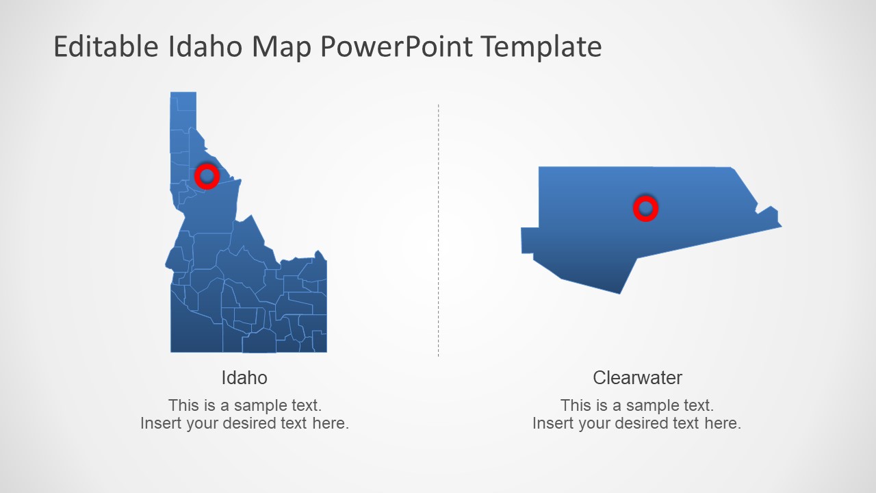 Idaho US State With Counties PowerPoint Map - SlideModel