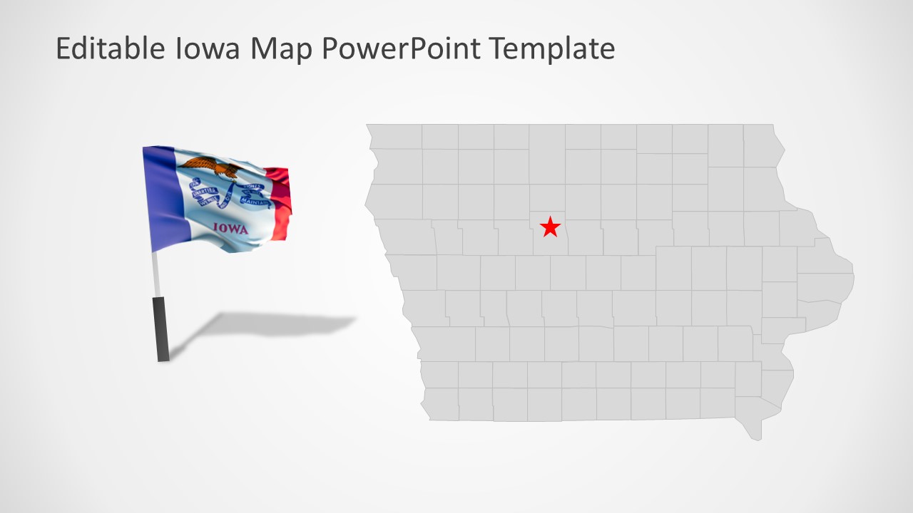 Iowa US State With Counties PowerPoint Map - SlideModel