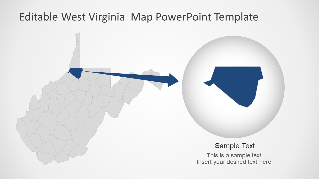 Editable Outline Map of West Virginia Slides - SlideModel