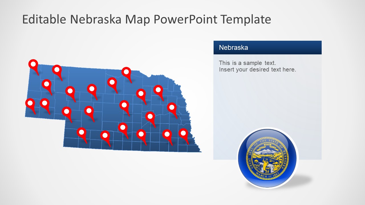 Nebraska US State PowerPoint Map - SlideModel