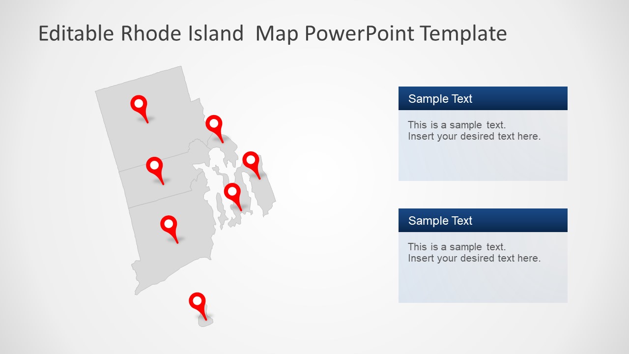 Flat Map Template for Rhode Island - SlideModel