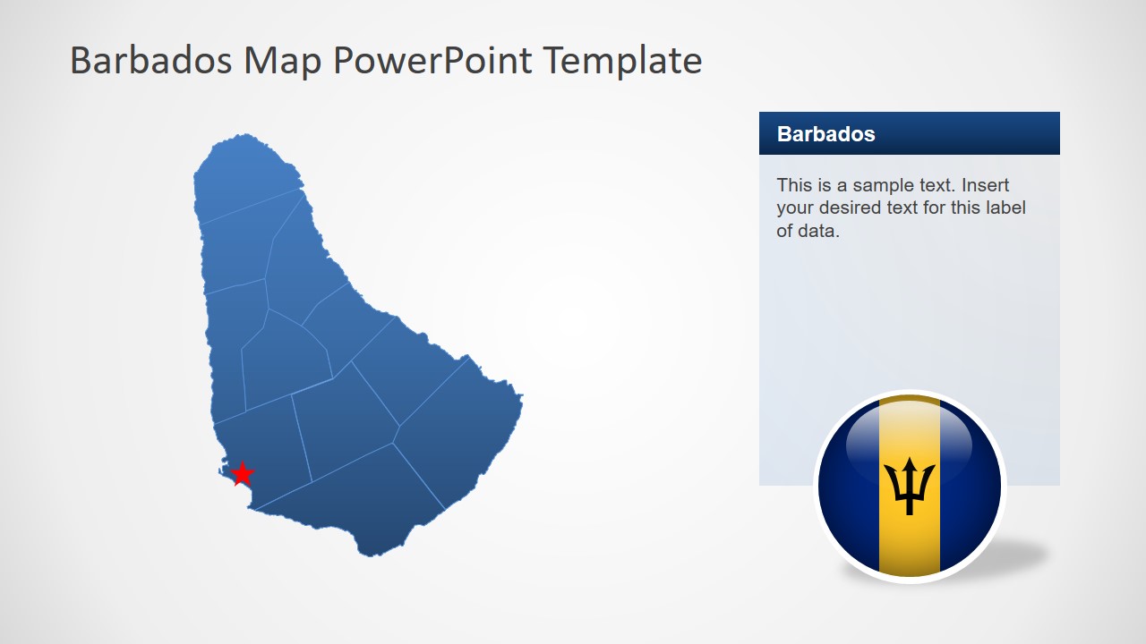 Outline Map of Barbados PowerPoint - SlideModel