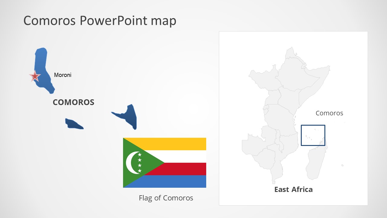 East Africa Comoros Map PowerPoint - SlideModel