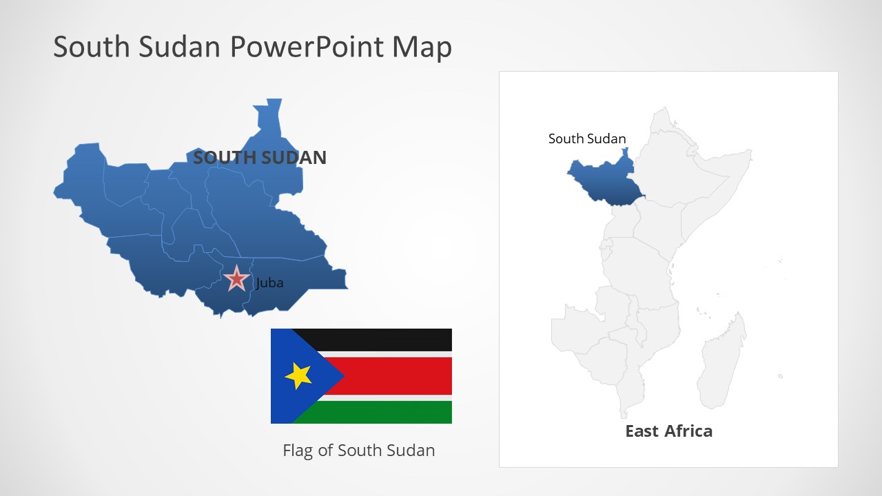 East Africa South Sudan Map PowerPoint - SlideModel