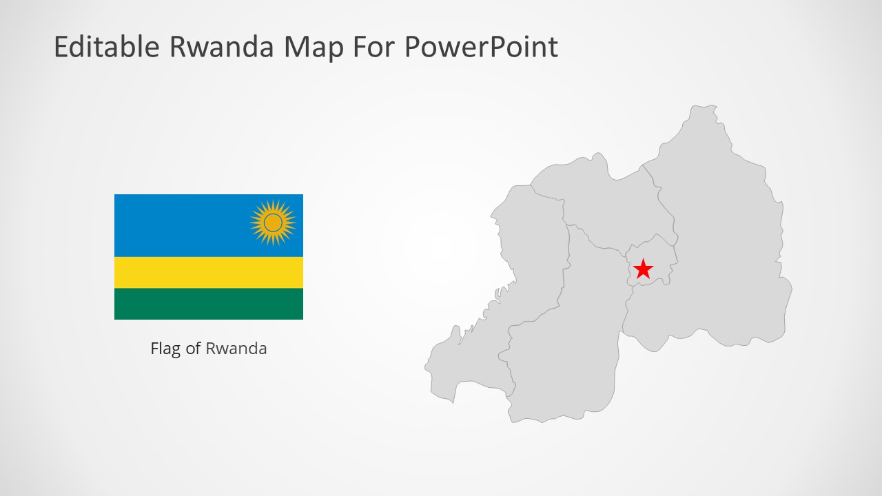 Map and Flag Template for Rwanda - SlideModel