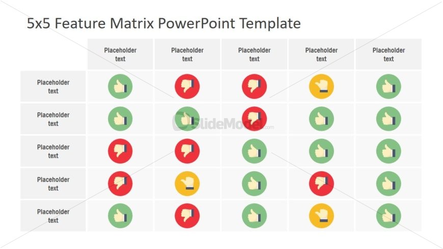 5X5 Cells Matrix PowerPoint Diagram - SlideModel