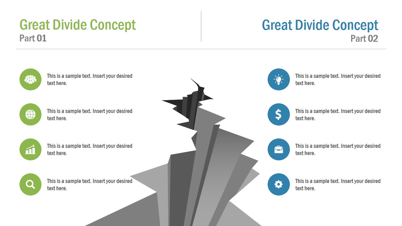 Great Divide Concept Slide for PowerPoint - SlideModel Great Divide Concept Slide for PowerPoint - SlideModel
