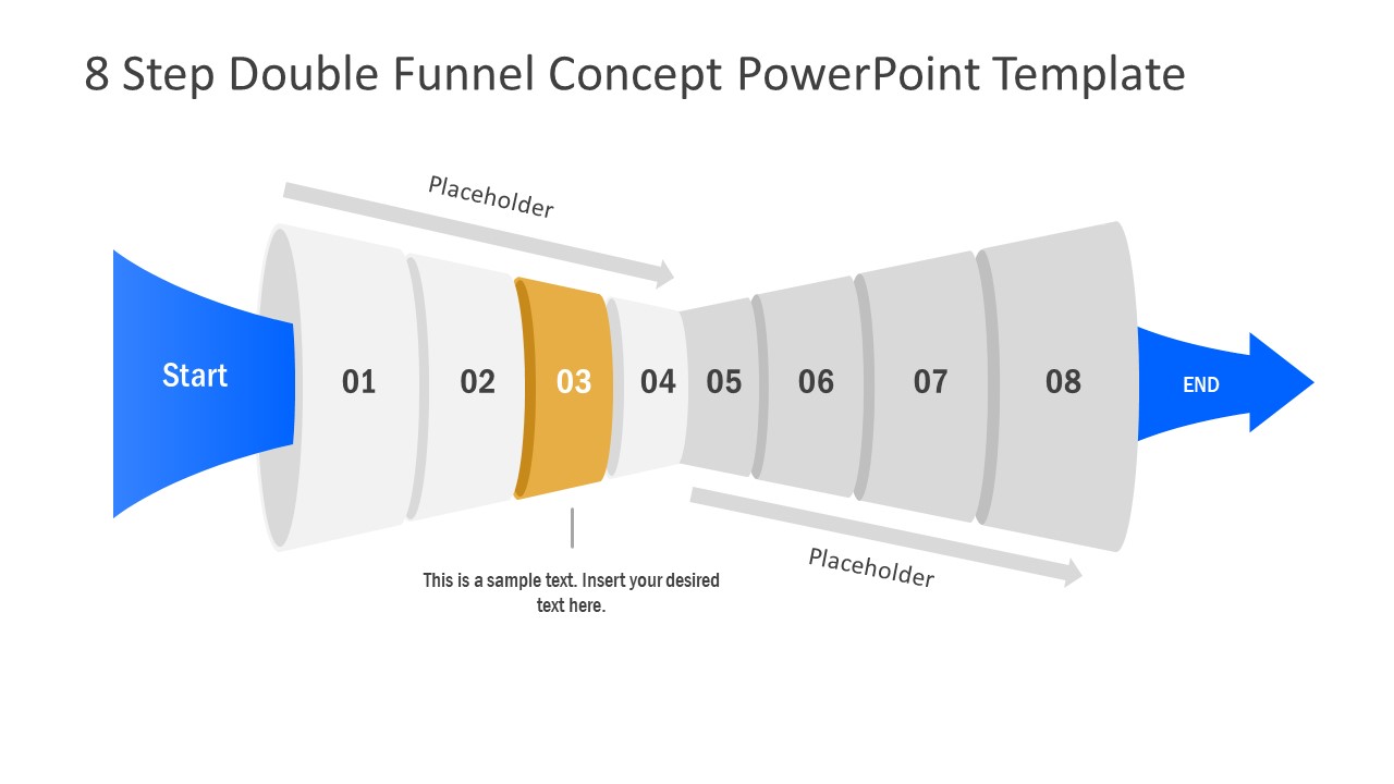 8 Step Double Funnel Concept PowerPoint Template - SlideModel