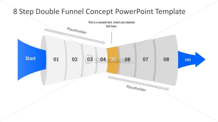 Editable Five Step Powerpoint Funnel Slidemodel