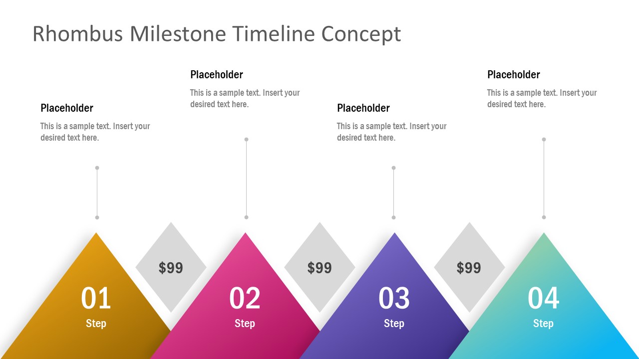 Rhombus Milestone Timeline PowerPoint Template - SlideModel