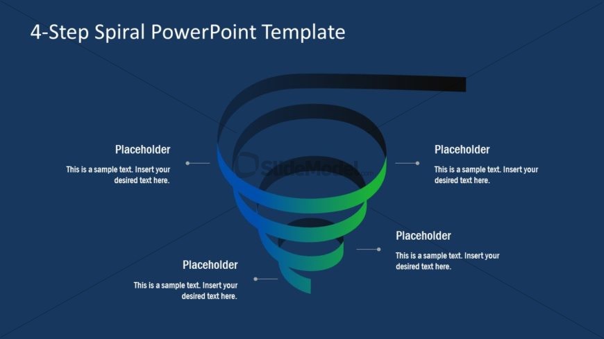 4 Steps PowerPoint Spiral Ribbon - SlideModel 4 Steps PowerPoint Spiral Ribbon - SlideModel