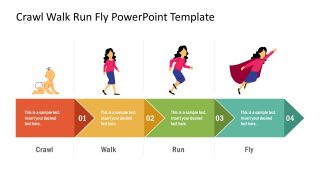 Woman Crawl Walk Run Fly PowerPoint Template - SlideModel