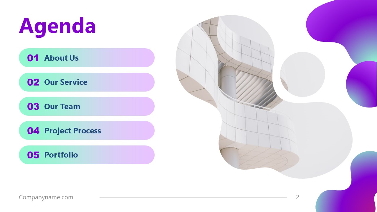 Purple Aesthetic Business PowerPoint Agenda Slide - SlideModel