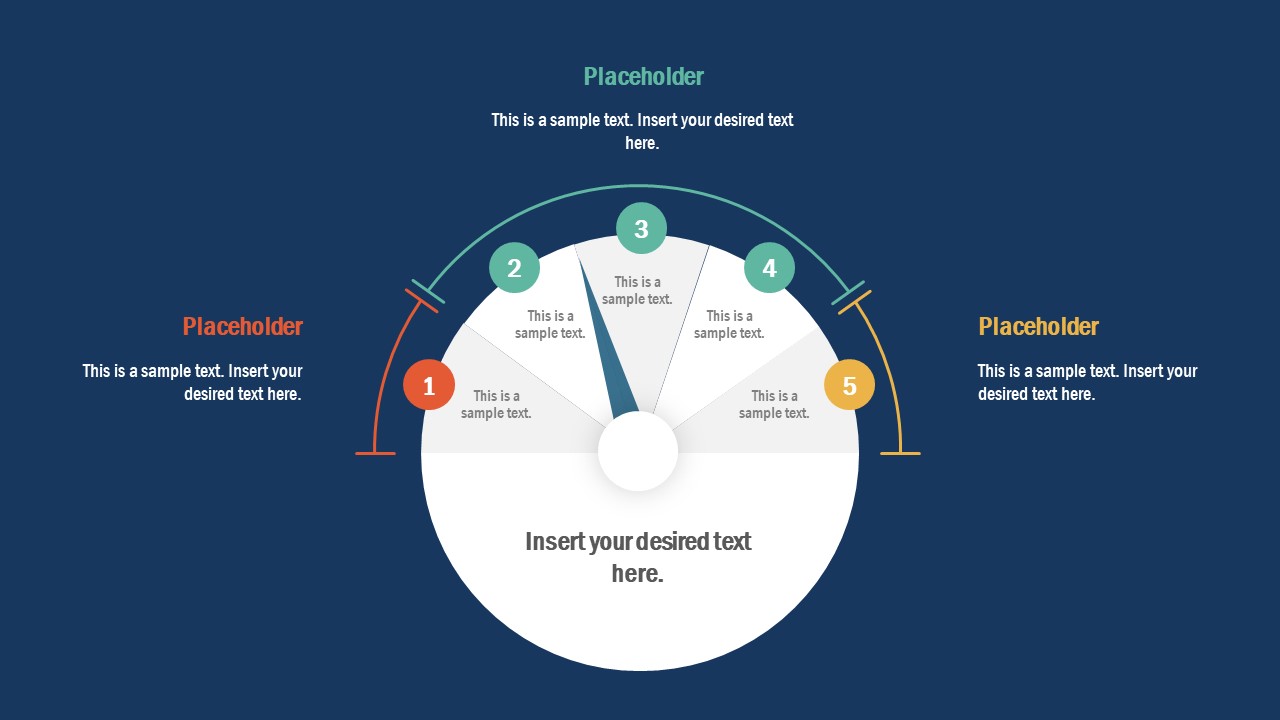 5 Step Simple Gauge for PowerPoint & Slide Template