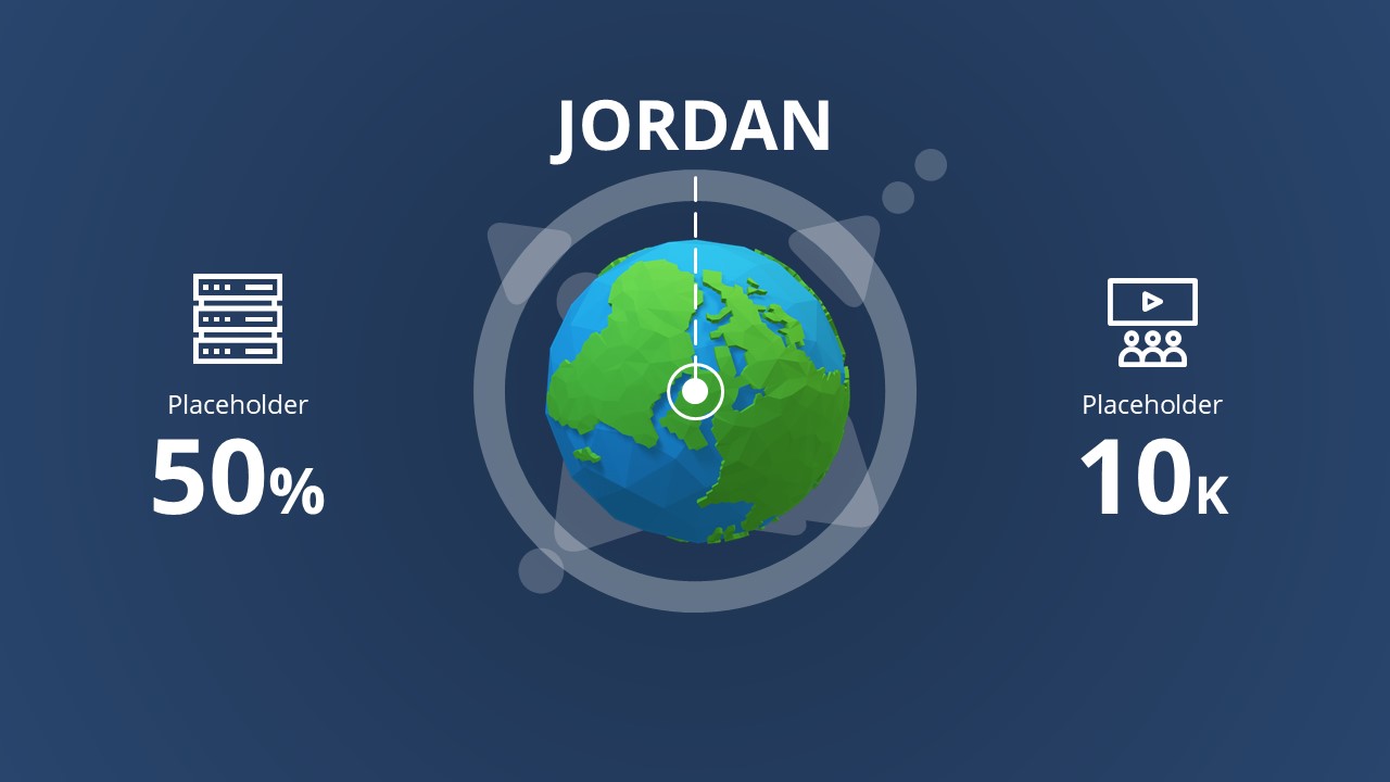 Animated 3D Earth Globe Low Poly Infographics Template