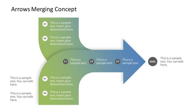 Converging & Merging Arrow Diagrams for PowerPoint Converging & Merging Arrow Diagrams for PowerPoint