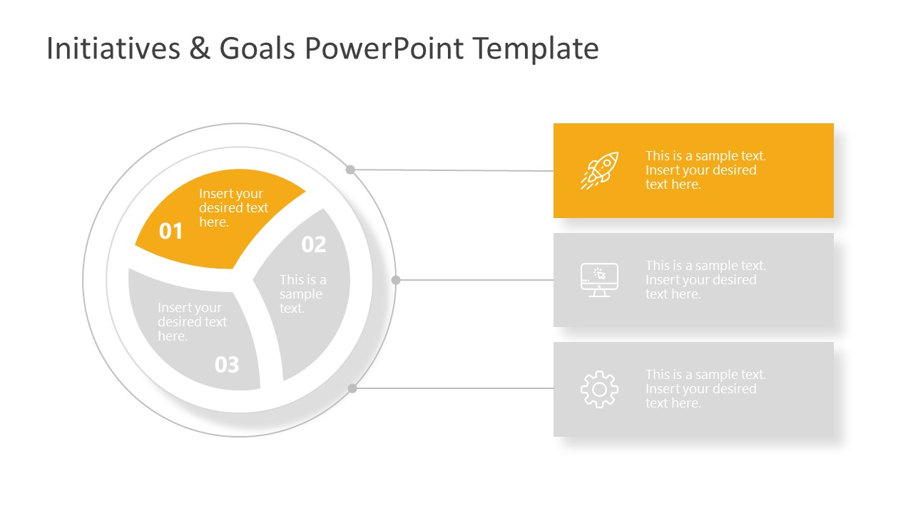3-Step Initiatives & Goals PowerPoint Template - SlideModel
