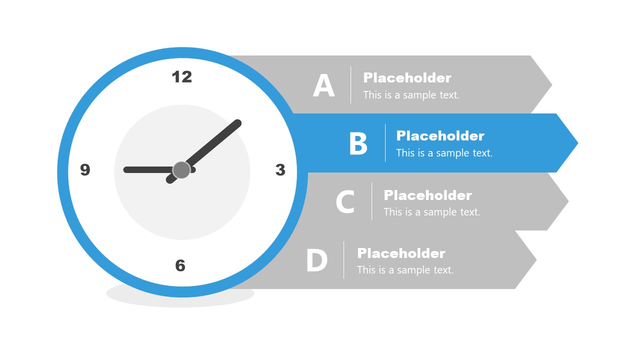 Analog Clock Time Management Diagram for PowerPoint - SlideModel Analog Clock Time Management Diagram for PowerPoint - SlideModel