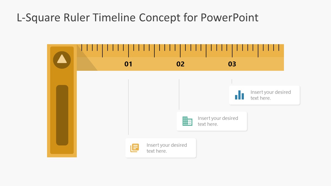 L-Square Ruler Timeline Concept for PowerPoint - SlideModel L-Square Ruler Timeline Concept for PowerPoint - SlideModel