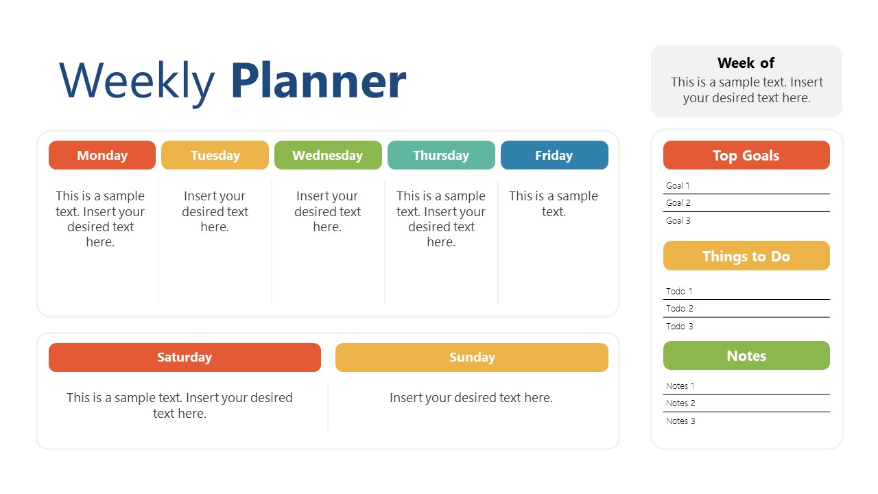 Weekly Planner PowerPoint Template - SlideModel