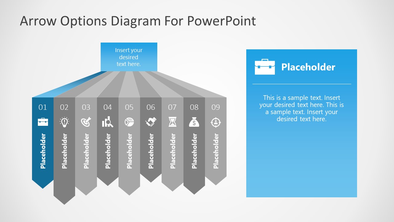 9 Steps Arrows Bars PowerPoint Diagram - SlideModel