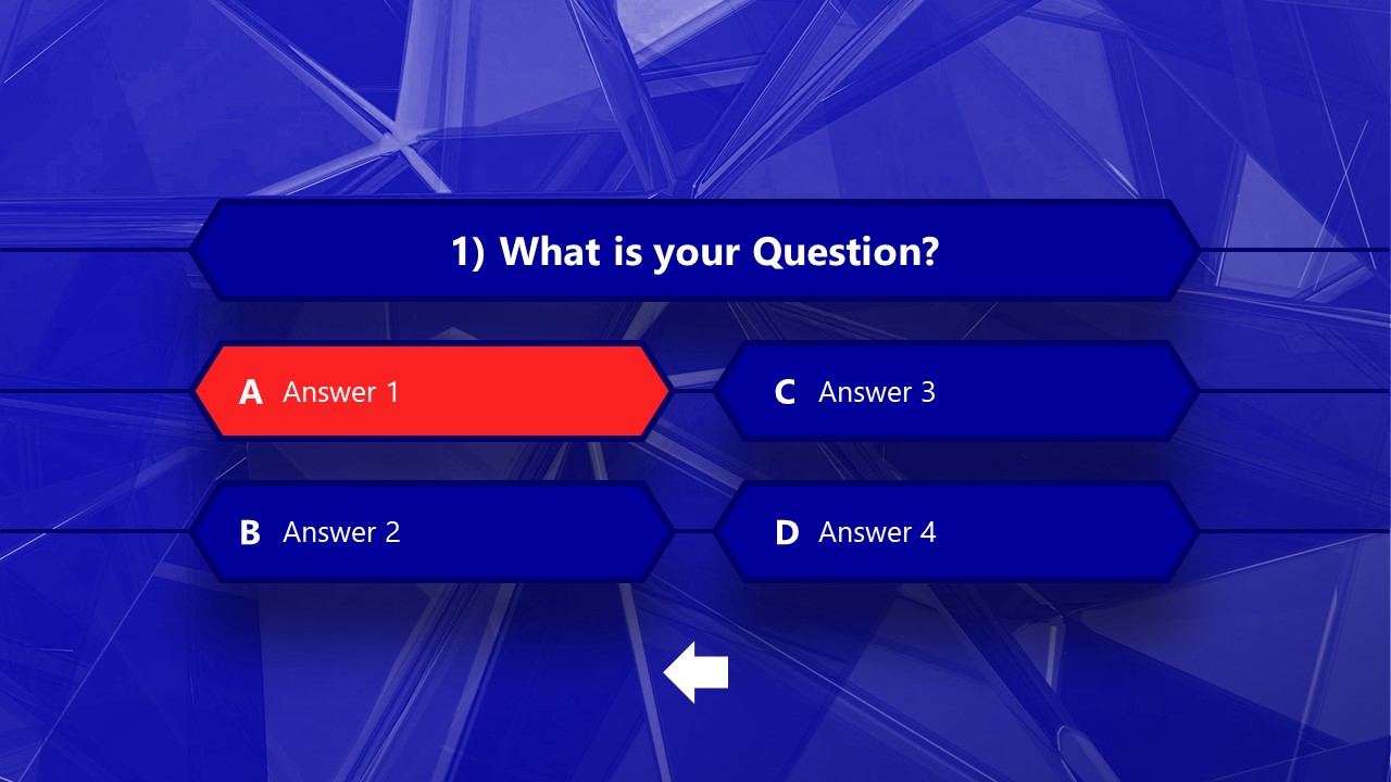 4 Options Multiple Choice PowerPoint Template & MCQ template