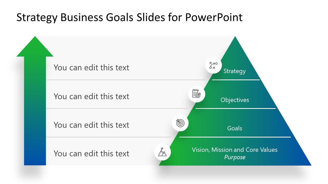 Strategies Business Goals Pyramid PowerPoint Template - SlideModel