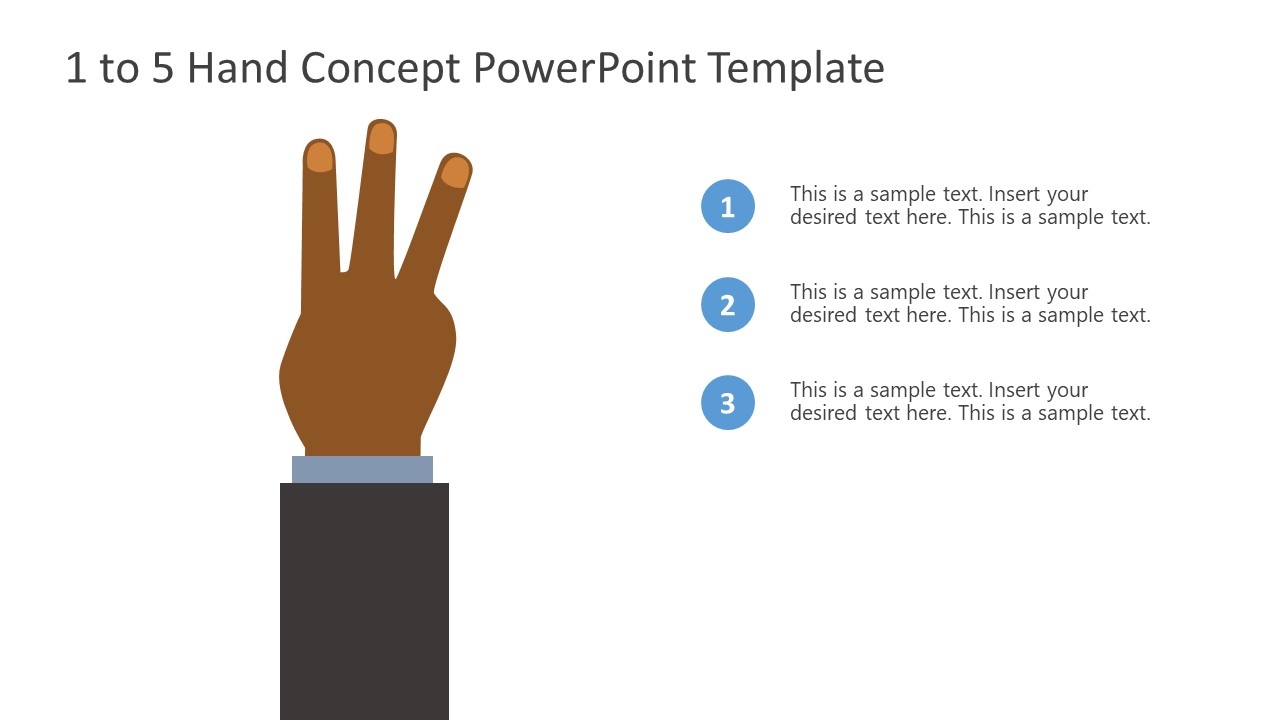 1 to 5 Hand Concept PowerPoint Template - SlideModel