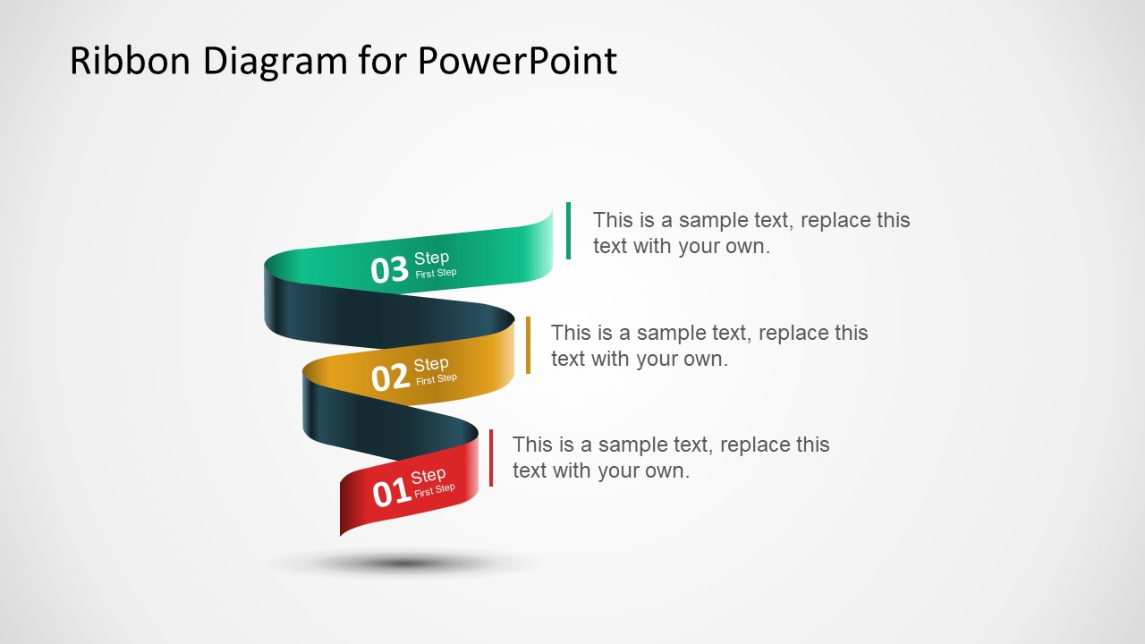 Multi-Step Ribbon Diagram Template for PowerPoint - SlideModel
