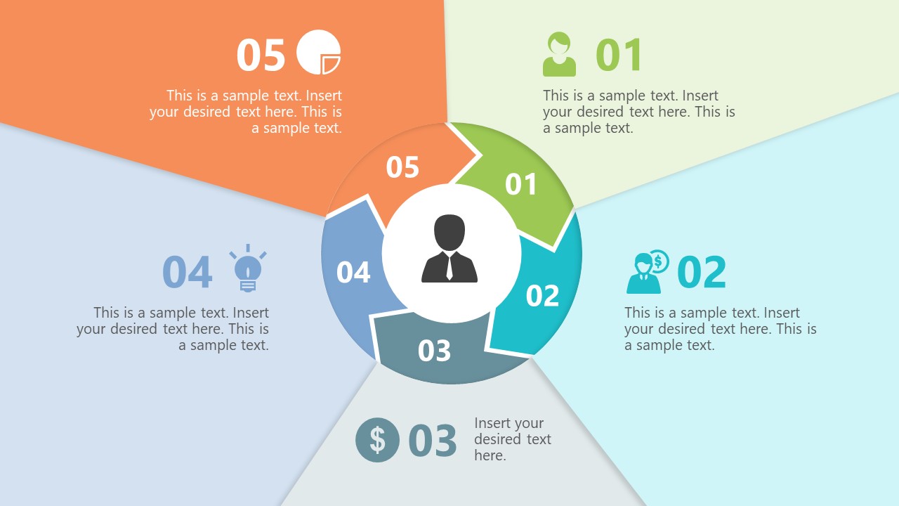 5 Steps Chevron Arrows PowerPoint Part 5 - SlideModel