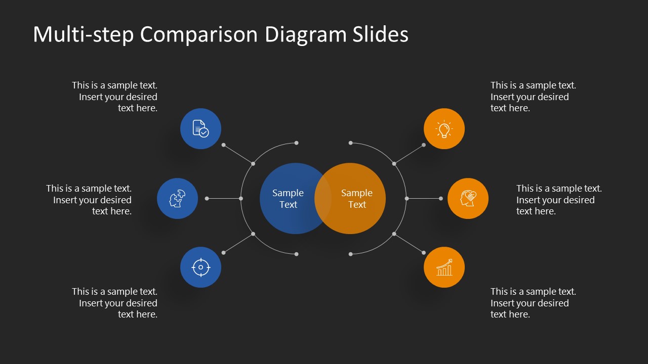 Multi-step Comparison Diagram Slides for PowerPoint - SlideModel