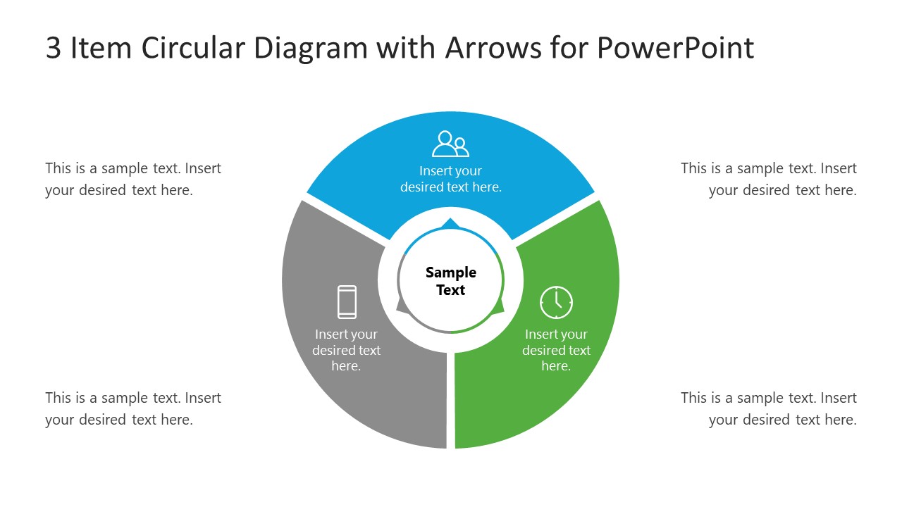3 Item Circular Diagram with Arrows for PowerPoint - SlideModel 3 Item Circular Diagram with Arrows for PowerPoint - SlideModel