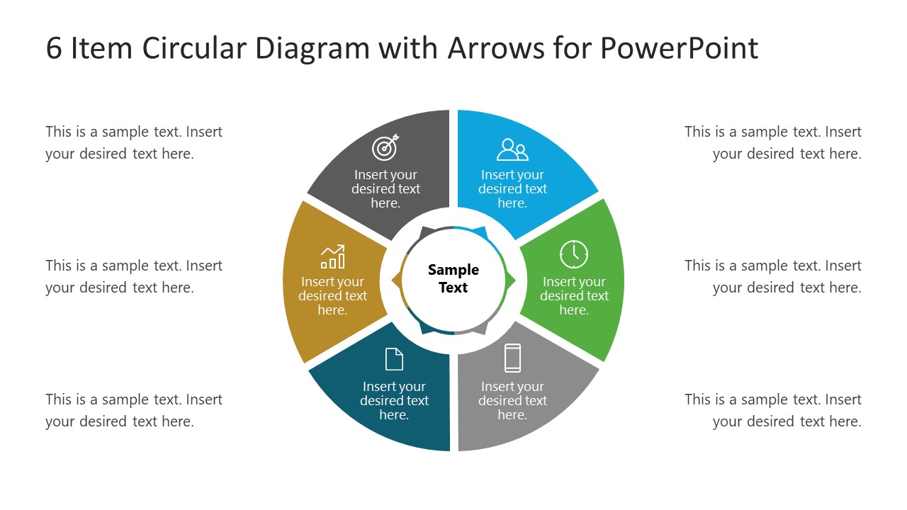 6 Item PowerPoint Circular Diagram - SlideModel 6 Item PowerPoint Circular Diagram - SlideModel