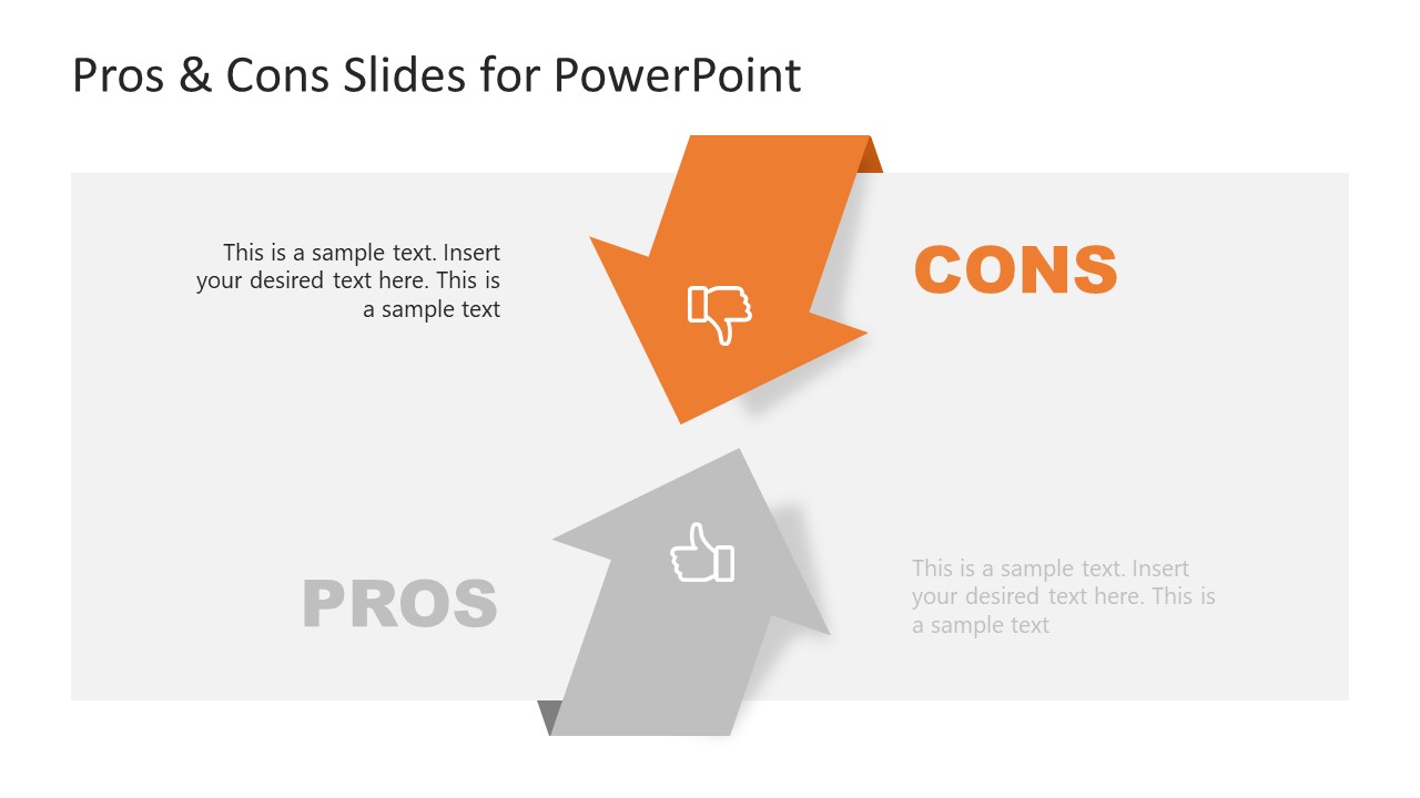 Pros Versus Cons Comparison Slide PowerPoint Template - SlideModel