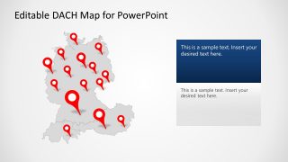 Editable DACH Map for PowerPoint - SlideModel