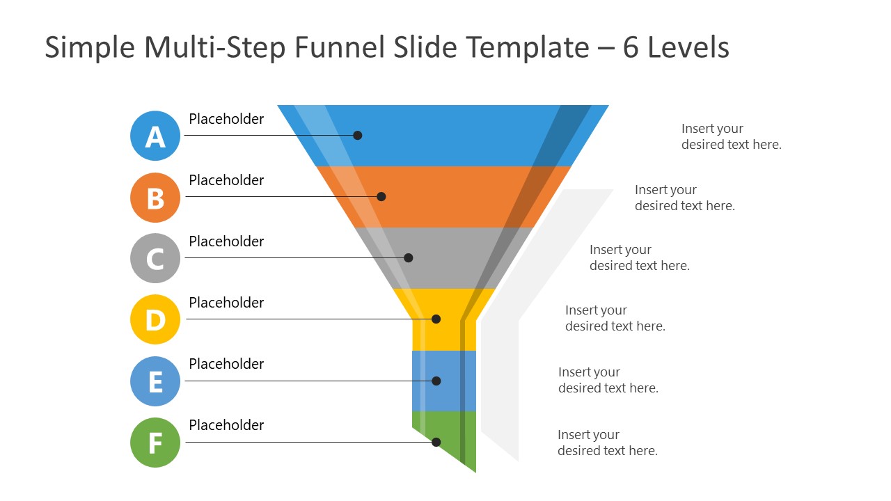 Simple Multi-step Funnel Slide Template for PowerPoint - SlideModel