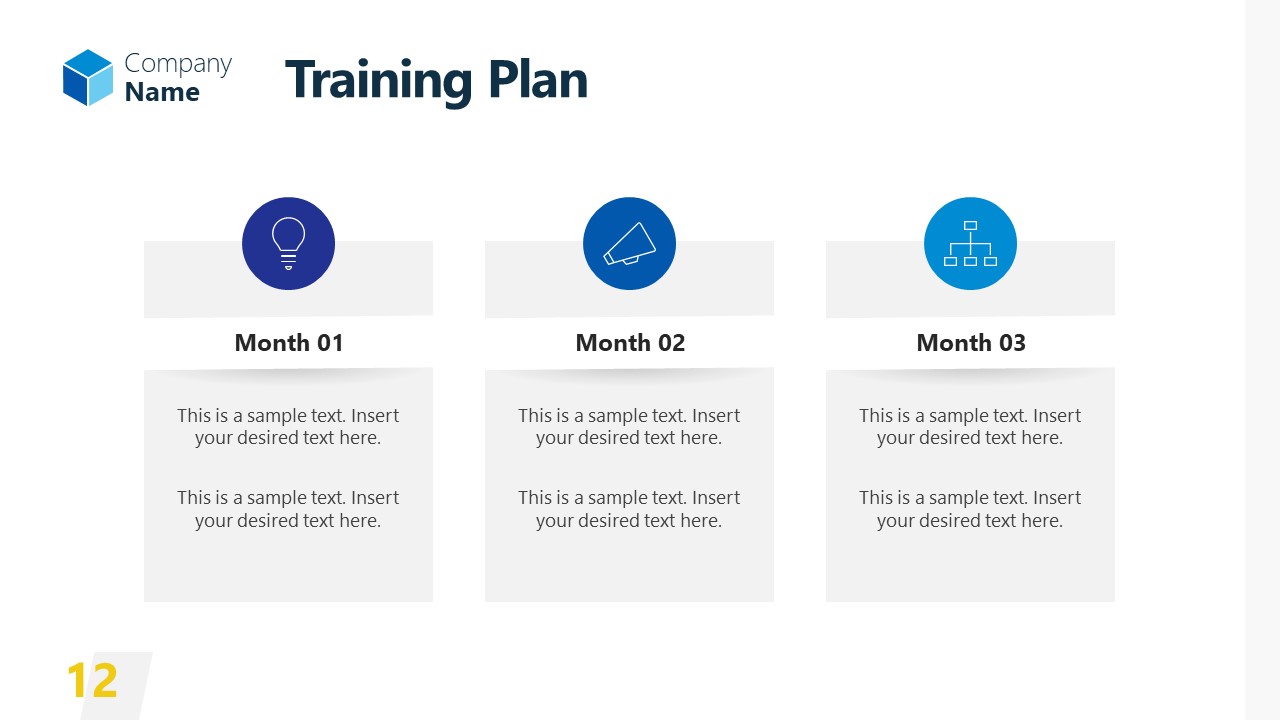 Training Plan for First Three Months - SlideModel