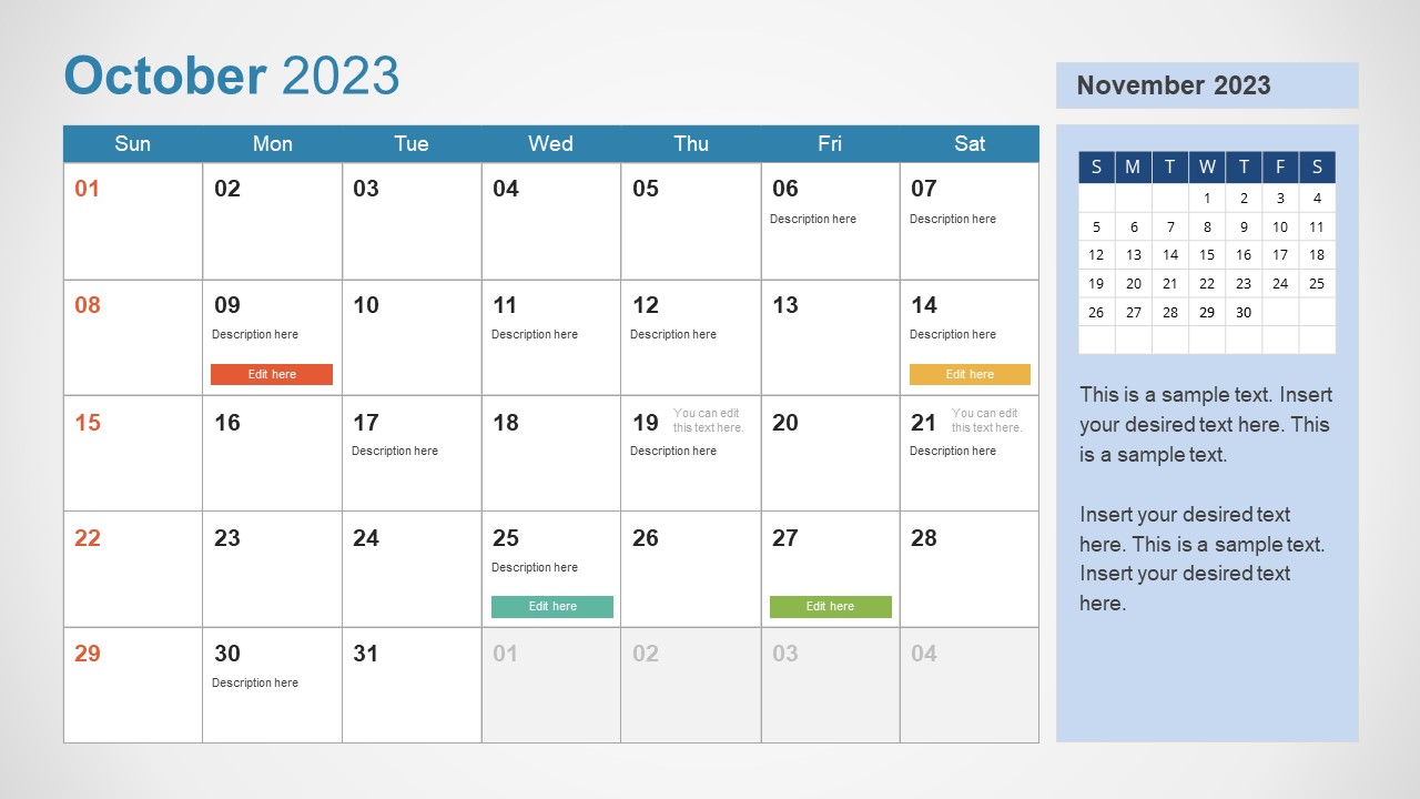 2023 Calendar PowerPoint Template Google Slides